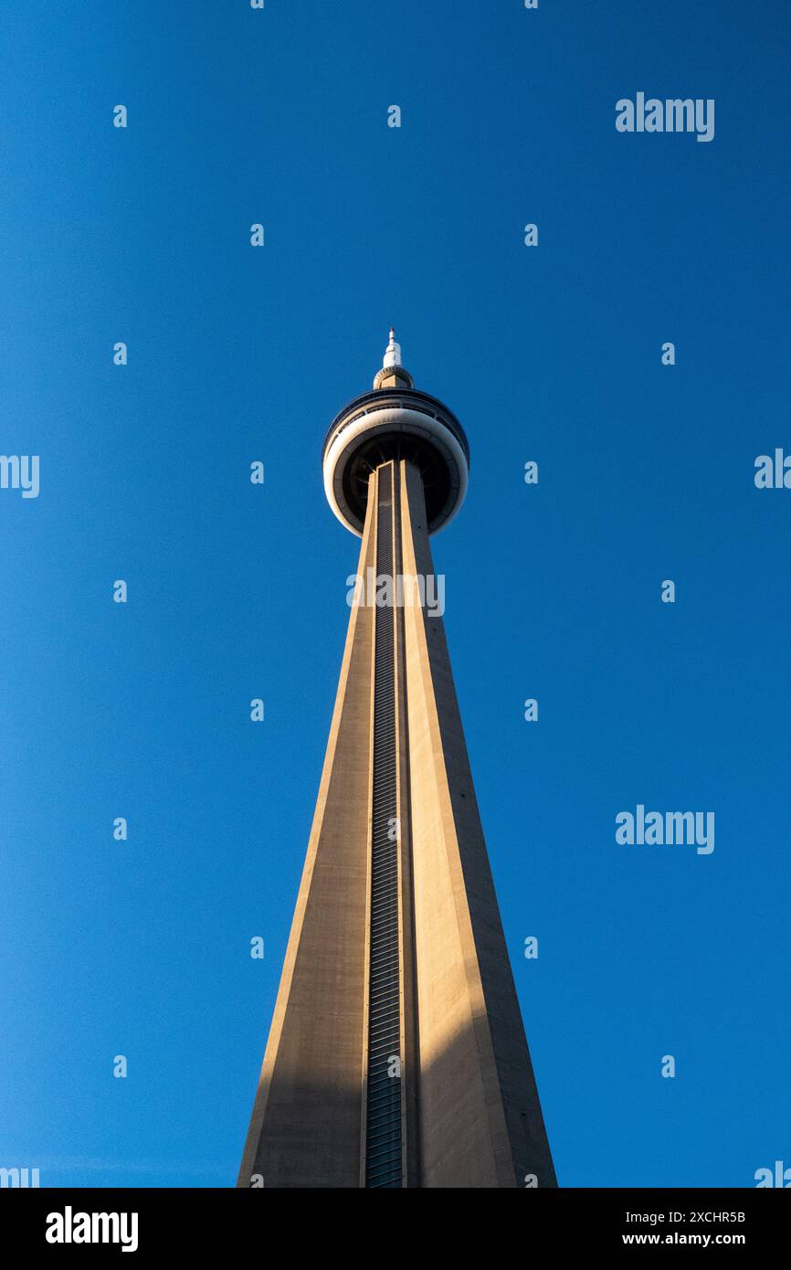 The CN Tower, an architectural landmark of Toronto, the economic ...