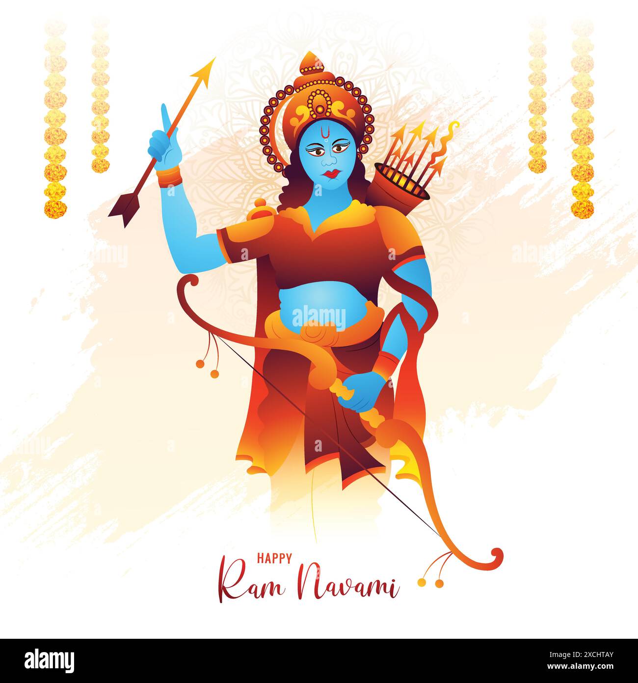 Lord rama shree ram navami festival wishes card celebration background ...