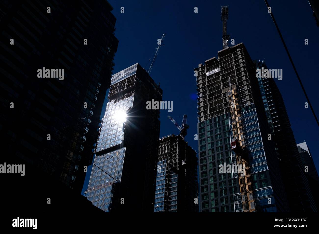 Construction site of a residential and office tower in Toronto, Canada ...