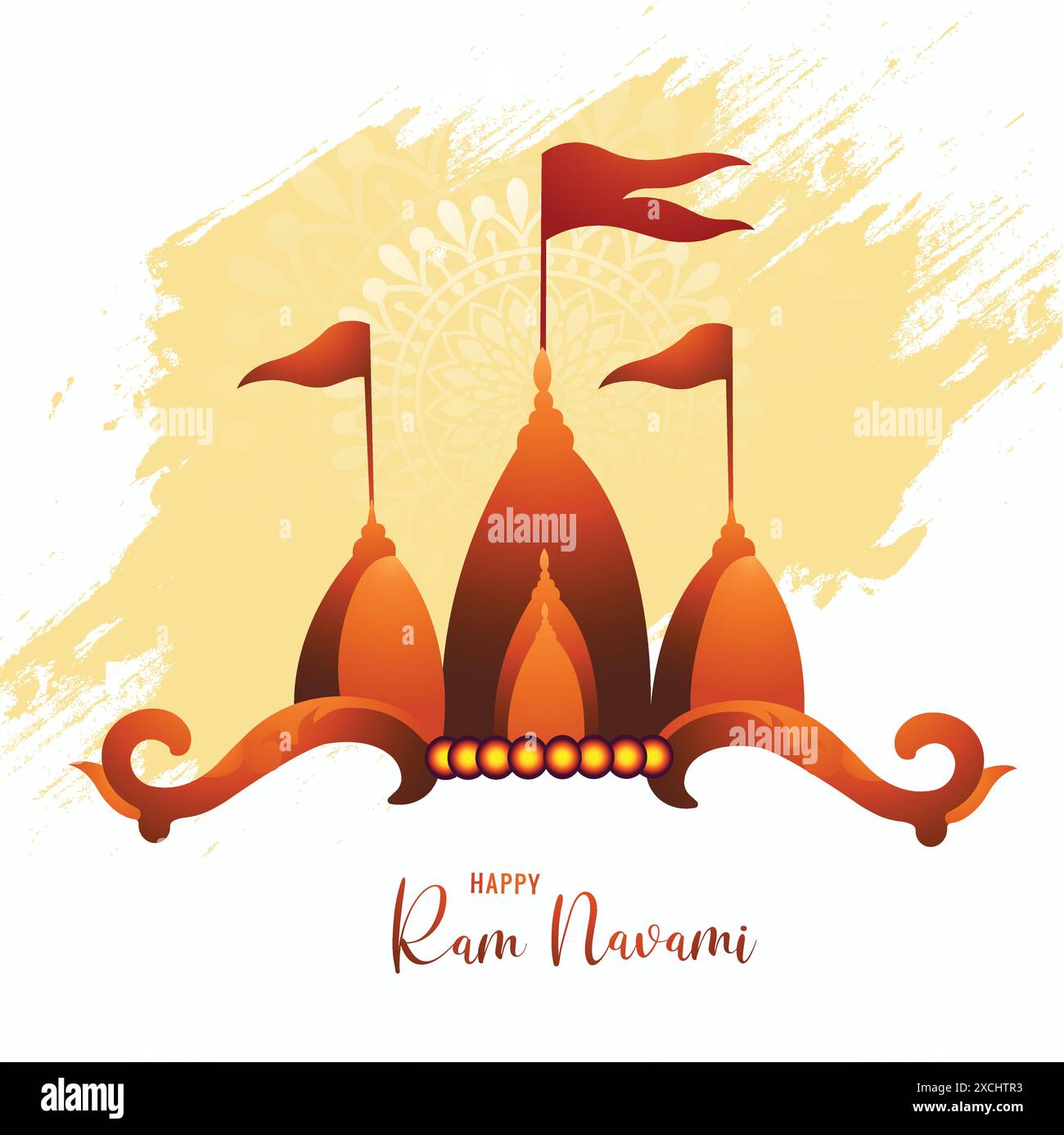 Shri ram navami festival celebration card background Stock Vector Image ...