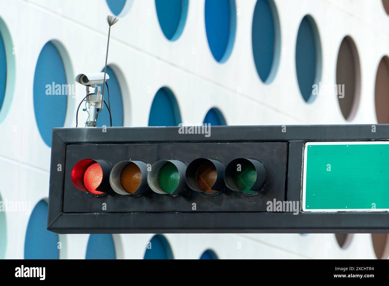 American street traffic light in Miami, Florida. USA transportation ...