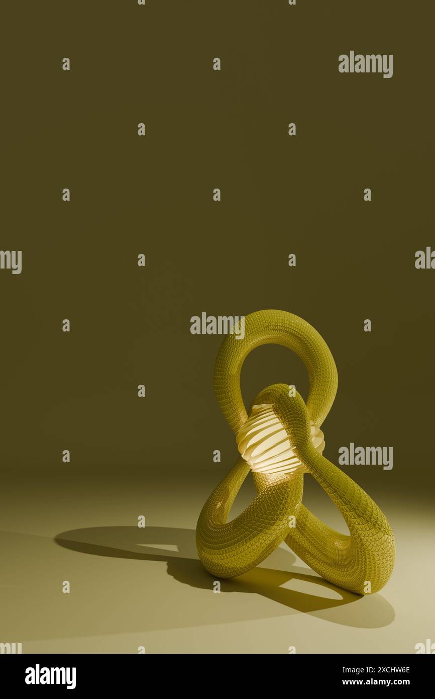 3d render of knot with binding and golden glow Stock Photo - Alamy
