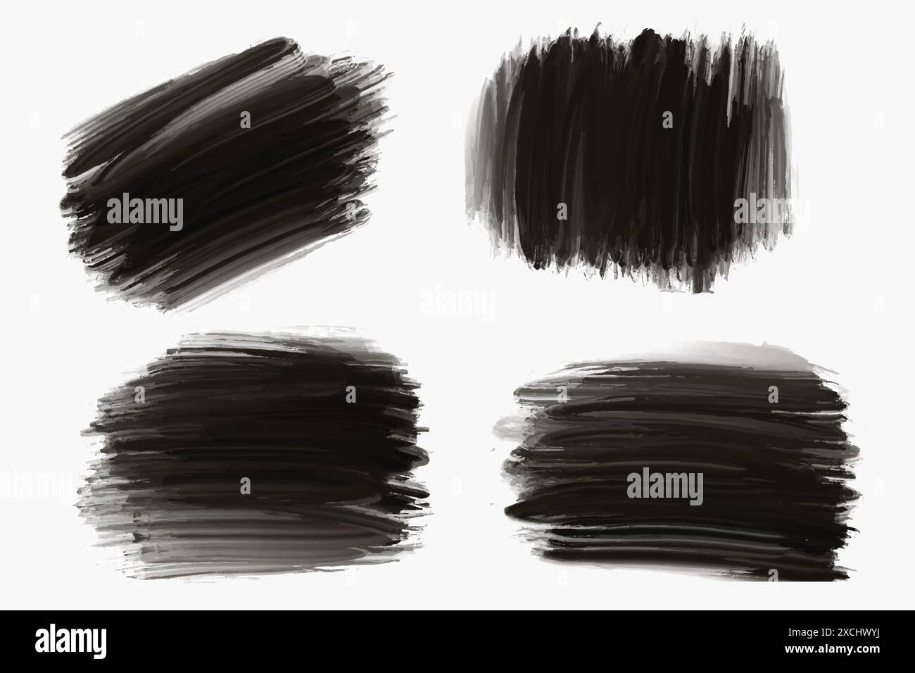 Black brush stroke set watercolor design Stock Vector Image & Art - Alamy