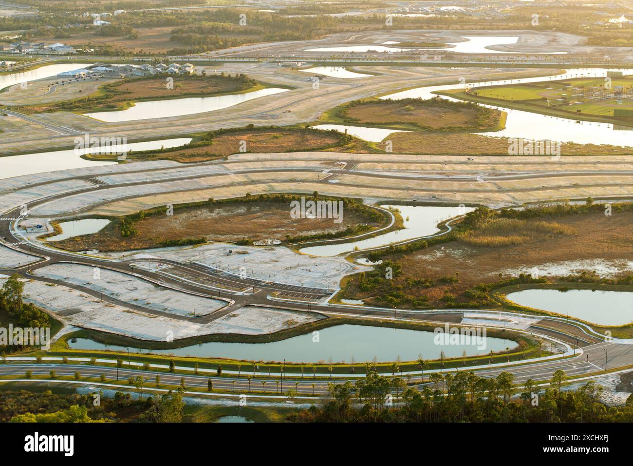 Large development area of residential housing. New suburbs ready for ...