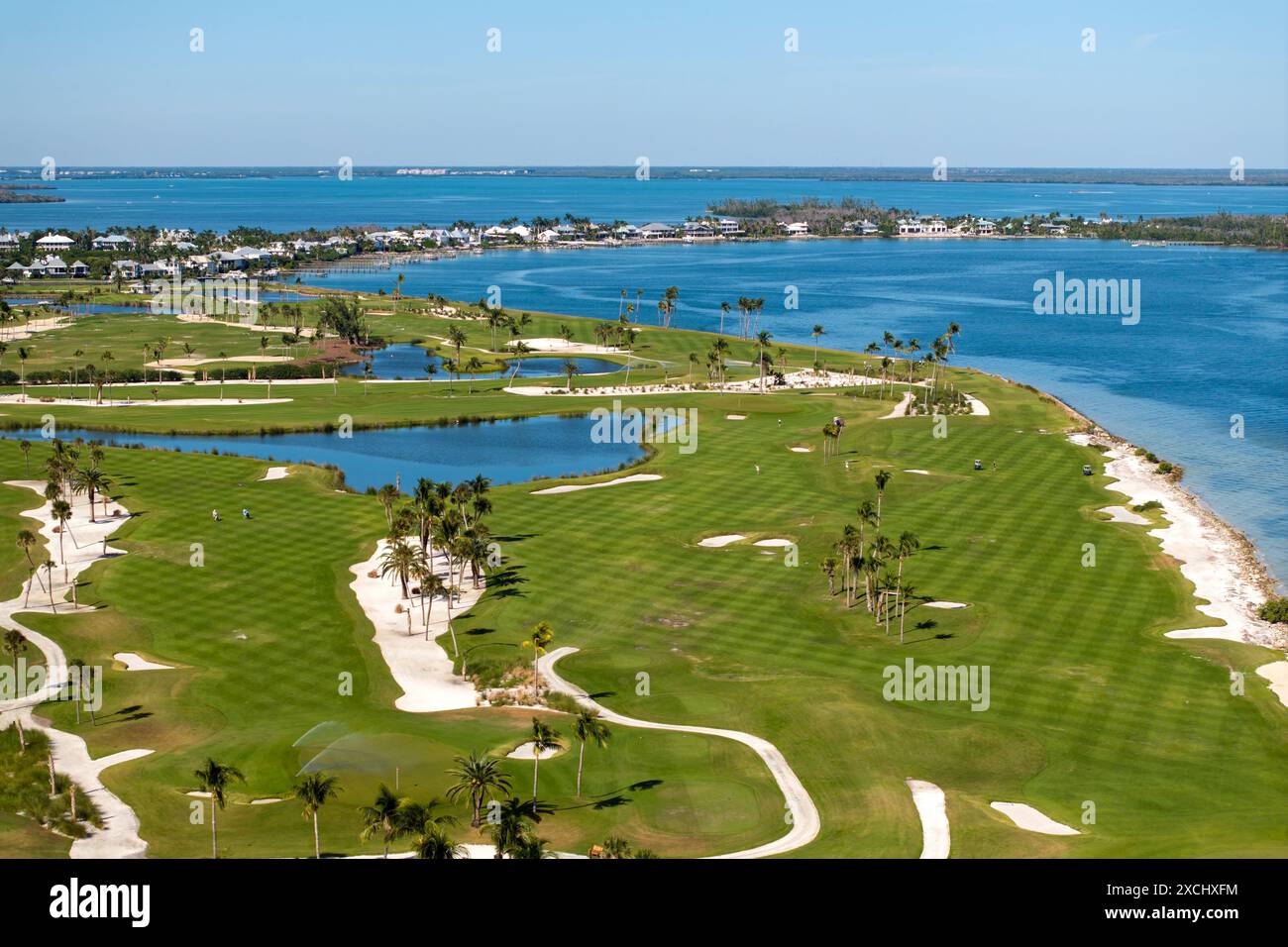 Large golf course and sports grounds with green grass in Boca Grande ...