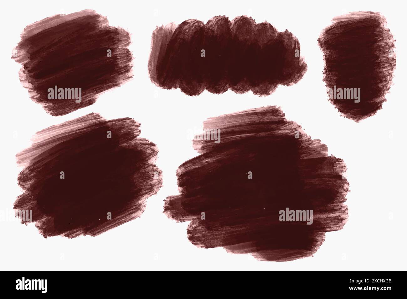 Modern brown brush stroke set watercolor design Stock Vector Image ...