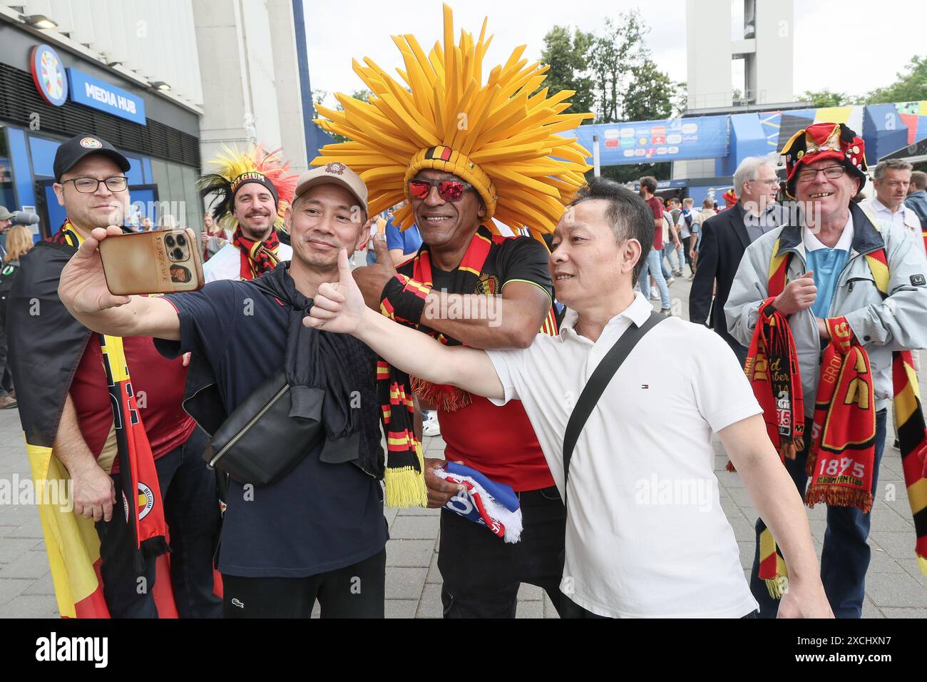 Red Devils' supporters pictured before a soccer game between Belgian ...