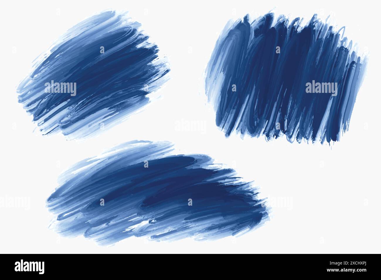 Modern blue brush stroke set watercolor design Stock Vector Image & Art ...