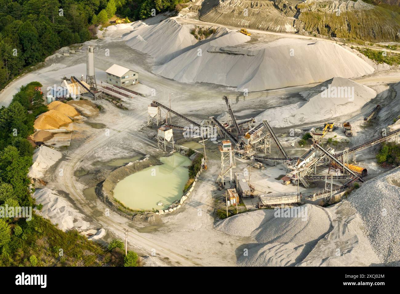 Sand open-pit mining quarry with processing plant for crushed stone ...