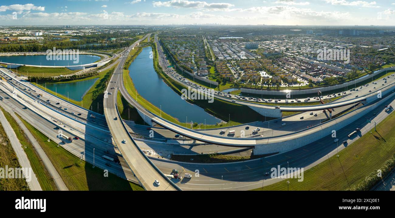 USA transportation infrastructure concept. View from above of american ...
