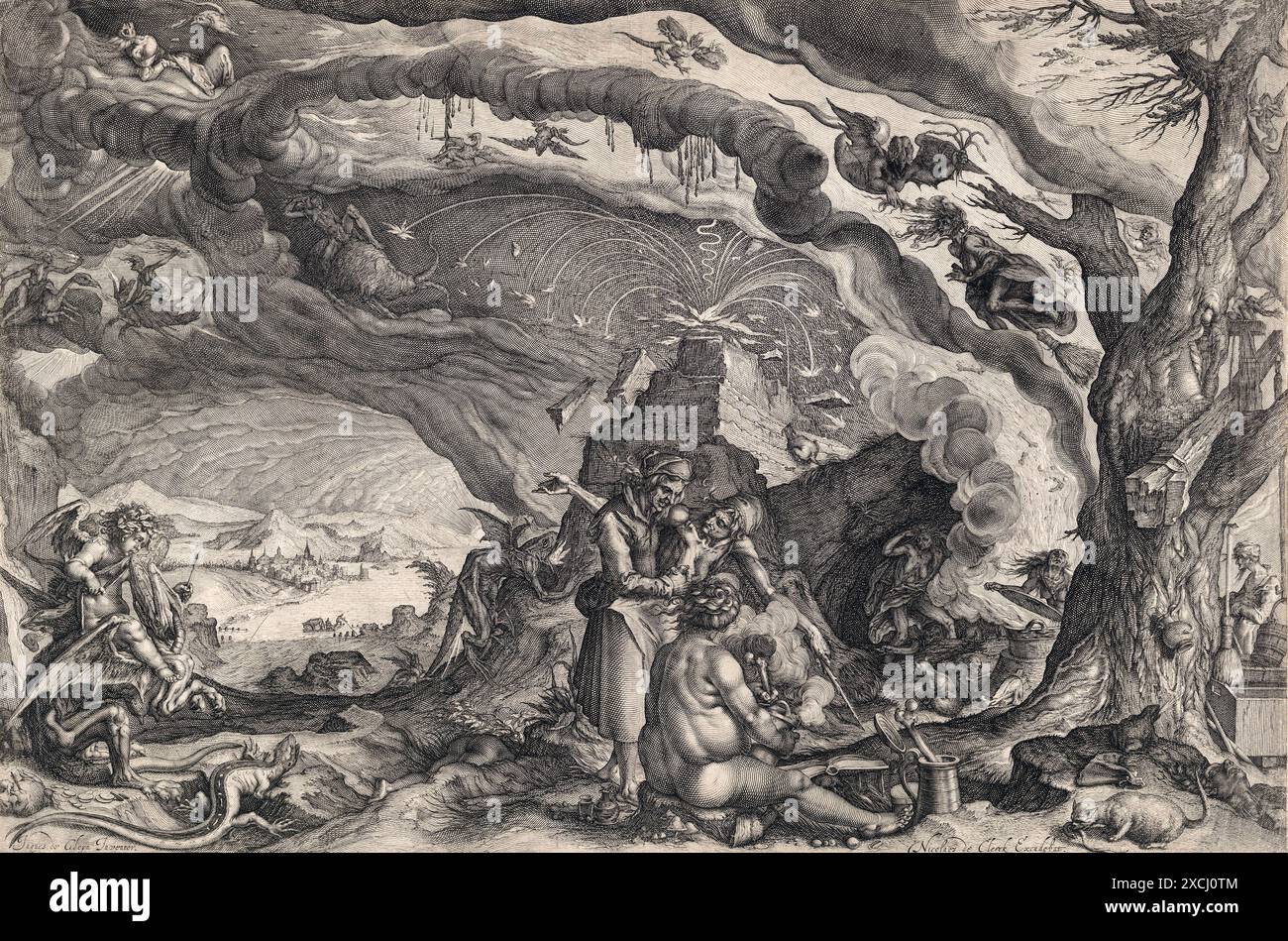 Witches Preparing for Sabbath by Andries Stock in 1610 Stock Photo - Alamy