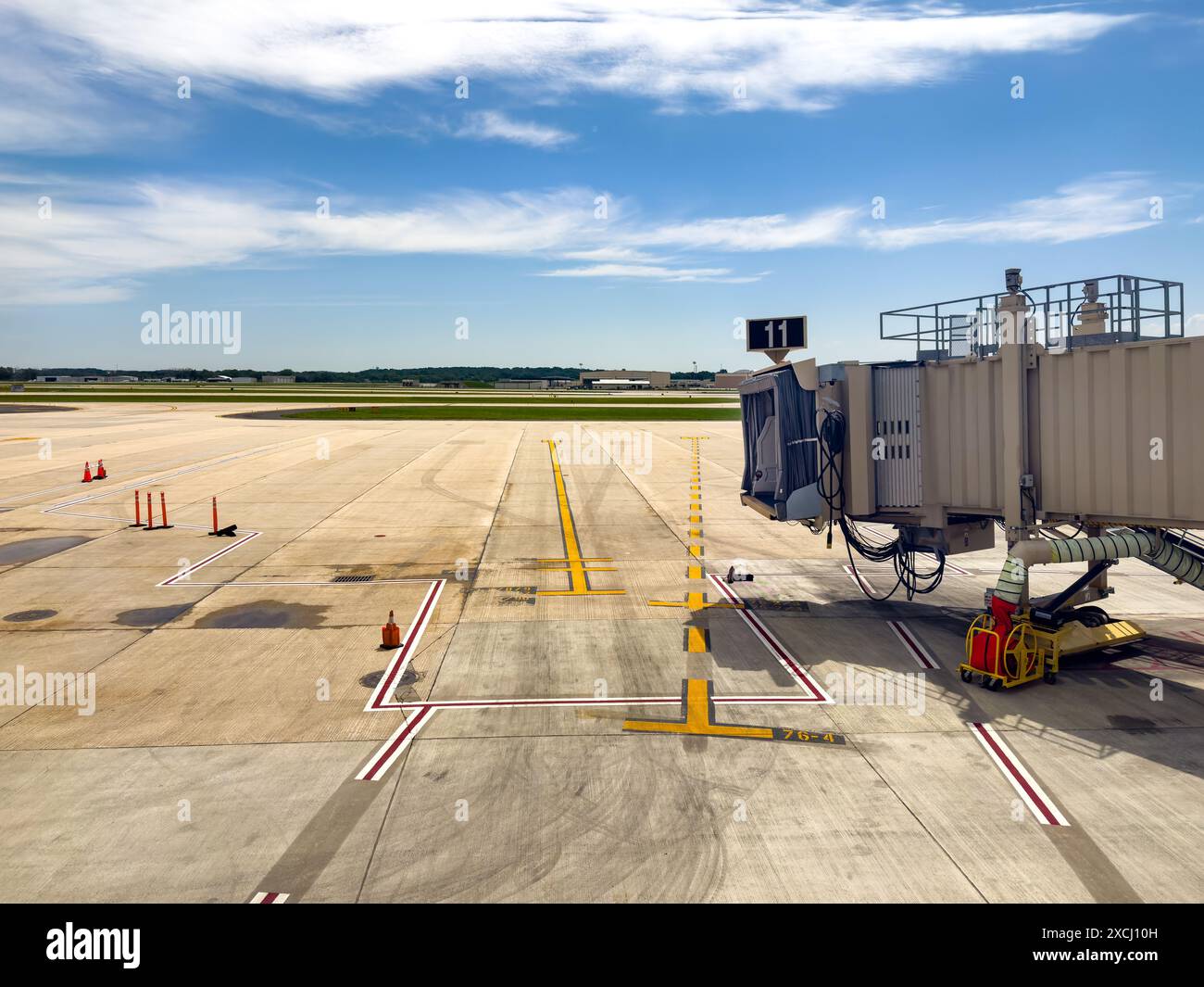 Airport apron view of jetway from terminal window Stock Photo - Alamy