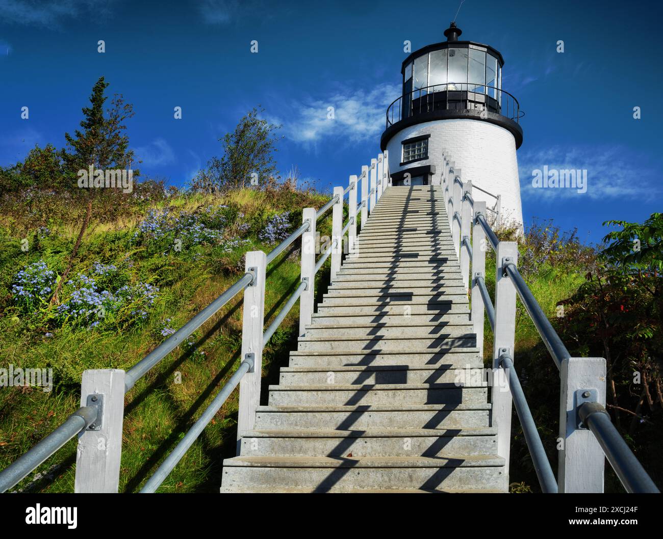 Stairs to Owls Head Lighthouse. Rockland, Maine Stock Photo - Alamy