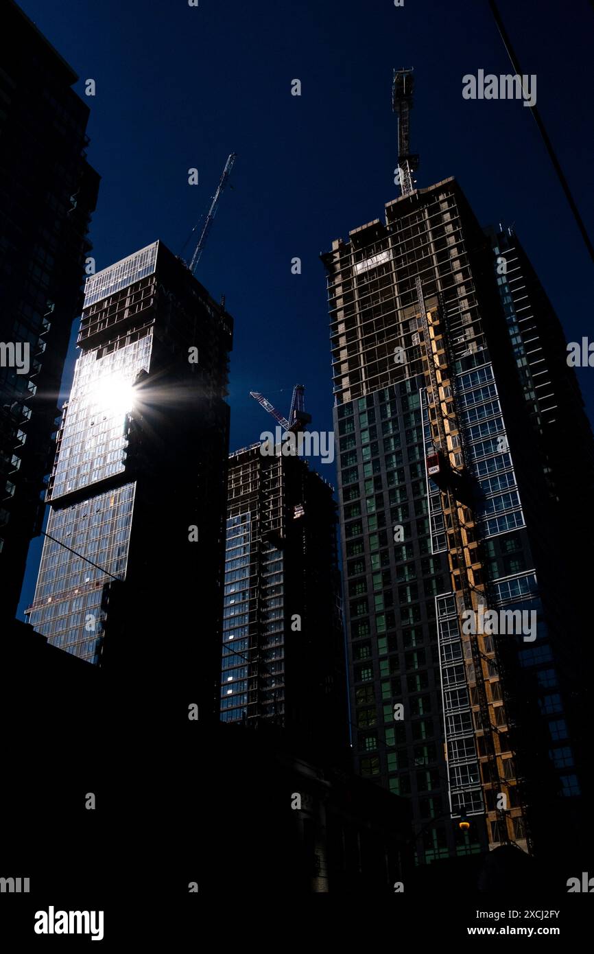 Construction site of a residential and office tower in Toronto, Canada ...