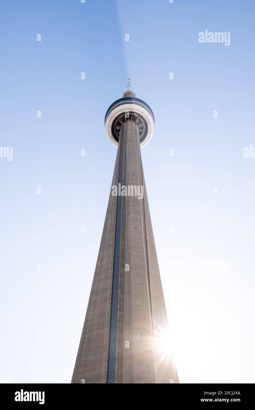 The CN Tower, an architectural landmark of Toronto, the economic ...