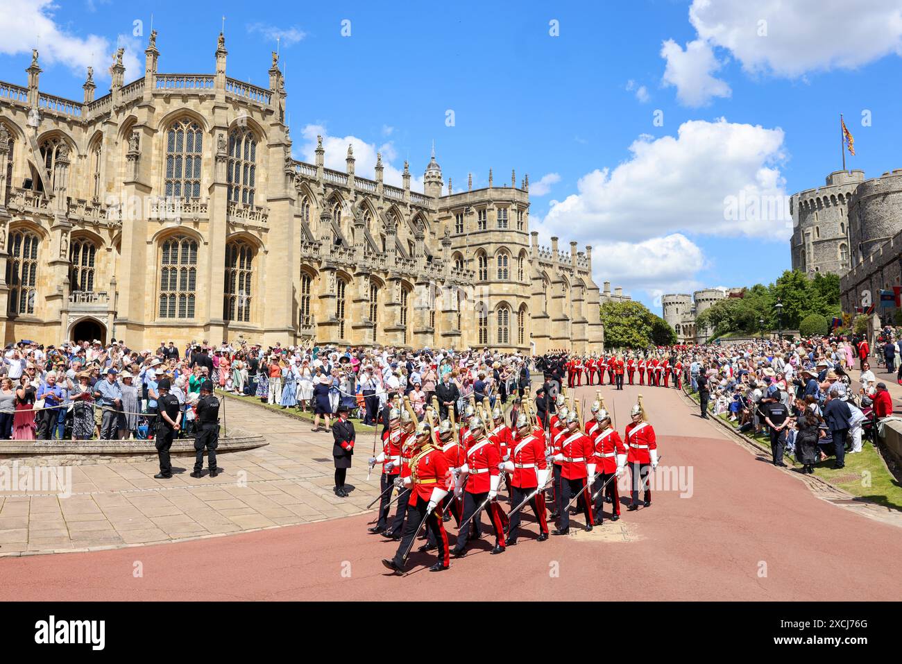 Members of the Household Cavalry Regiment marching ahead of the annual ...