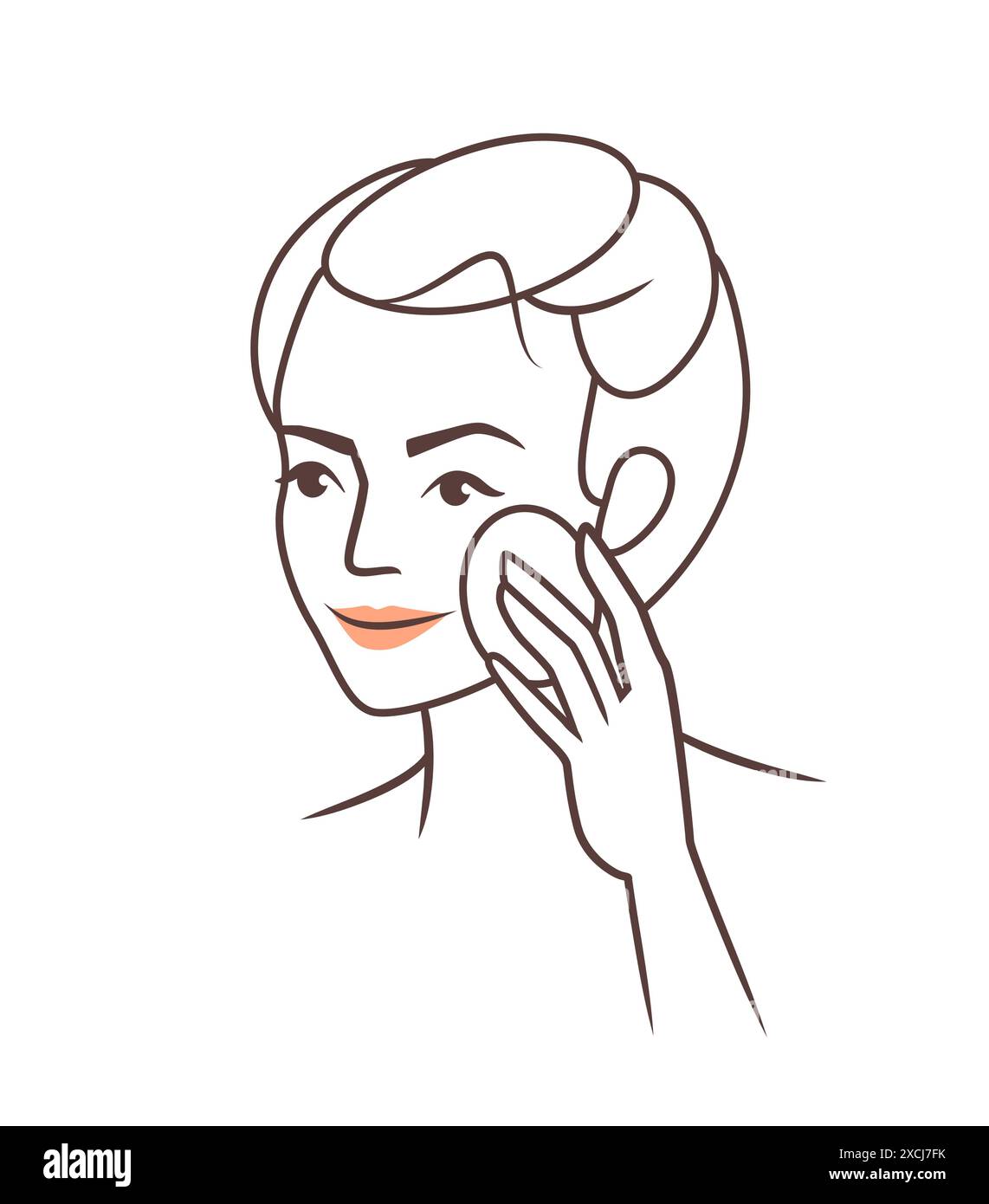 Woman sponge cleanser makeup Stock Vector Images - Alamy