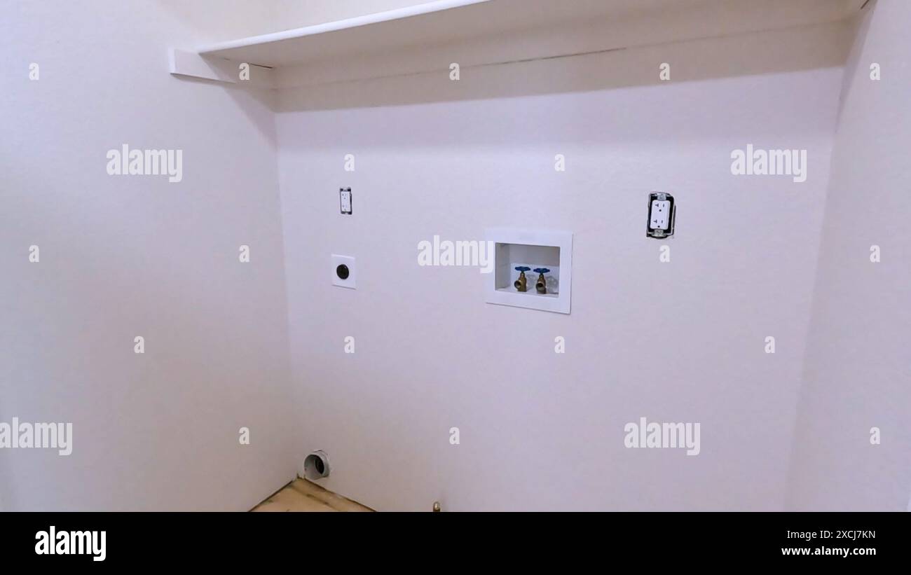 Utility Room Renovation with Exposed Plumbing and Electrical Outlets ...