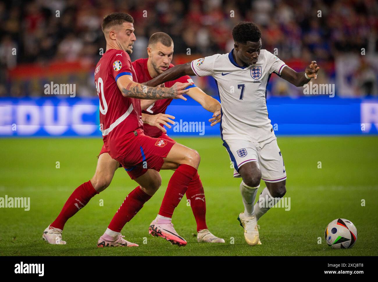 Gelsenkirchen, Germany. 16th Jun 2024. Strahinja Pavlovic (SRB) Sergej ...