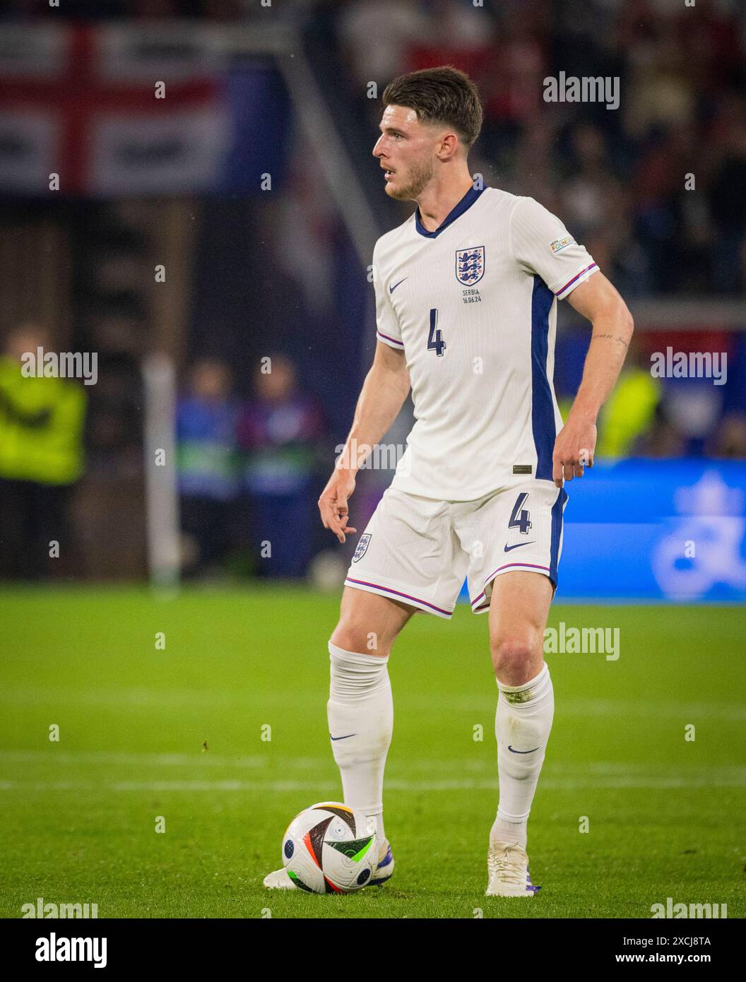 Gelsenkirchen, Germany. 16th Jun 2024. Declan Rice (ENG) Serbia ...
