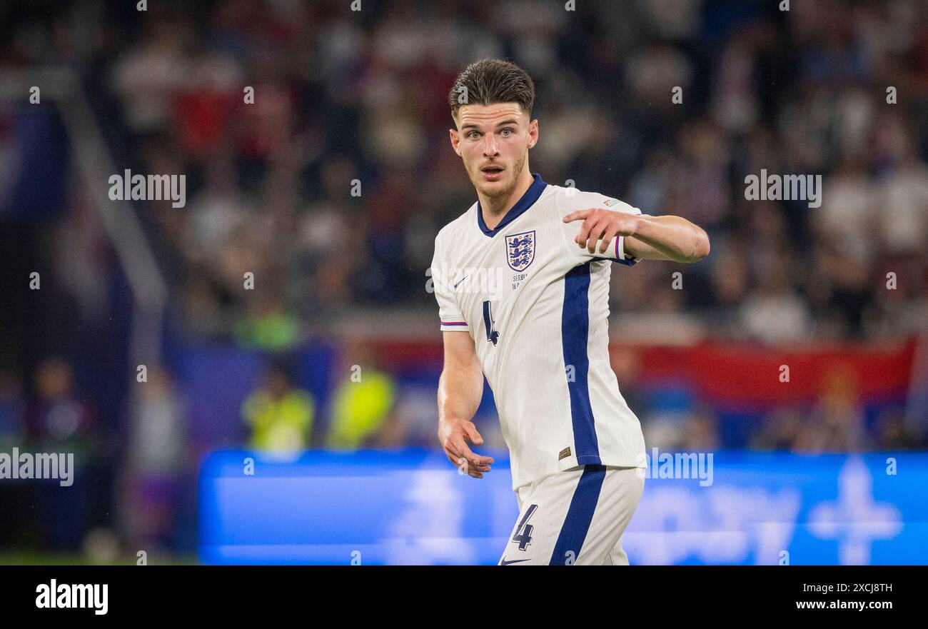 Gelsenkirchen, Germany. 16th Jun 2024. Declan Rice (ENG) Serbia ...