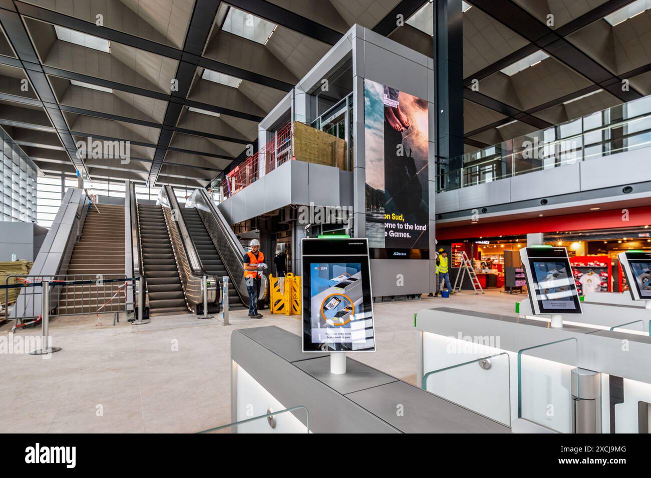 Marseille, France. 14th June, 2024. View to the automatic check-in to ...