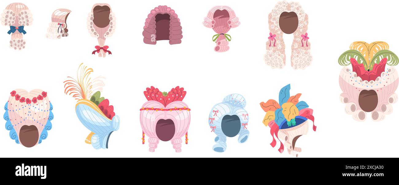 Rococo wigs. Theatrical or judge lawyer wig 18th century baroque ...