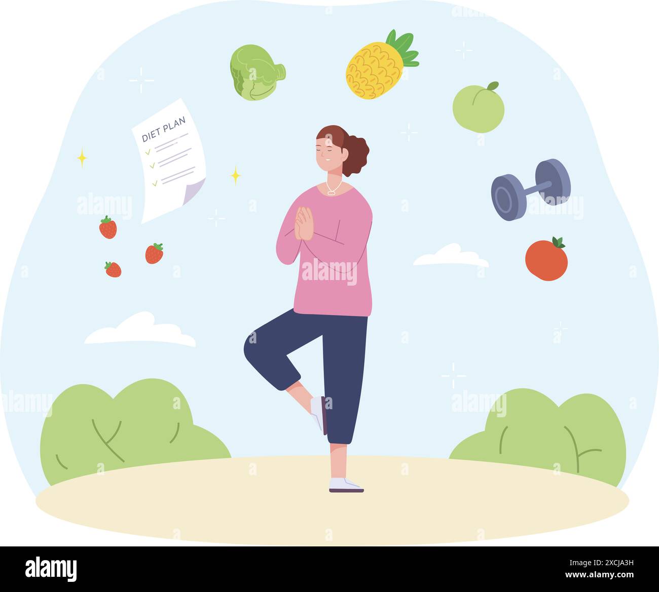 Woman diet plan. Girl planning healthy food fit nutrition for body ...