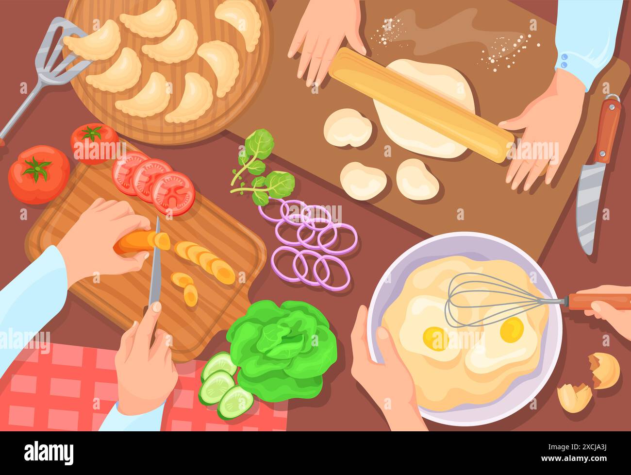 Chopping knife hands Stock Vector Images - Alamy