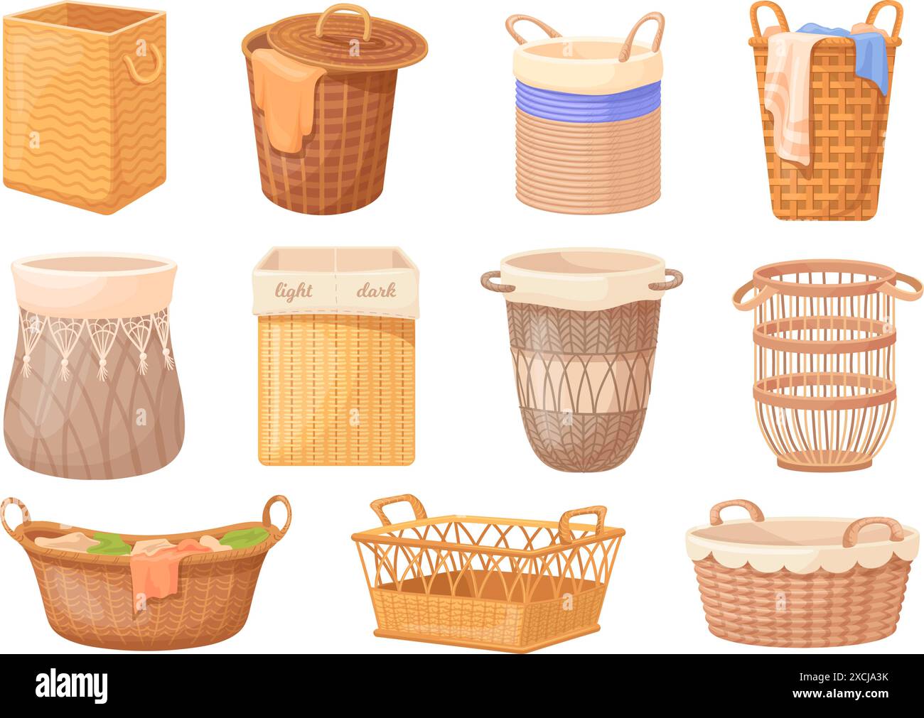 Black and white wicker hampers Stock Vector Images - Alamy