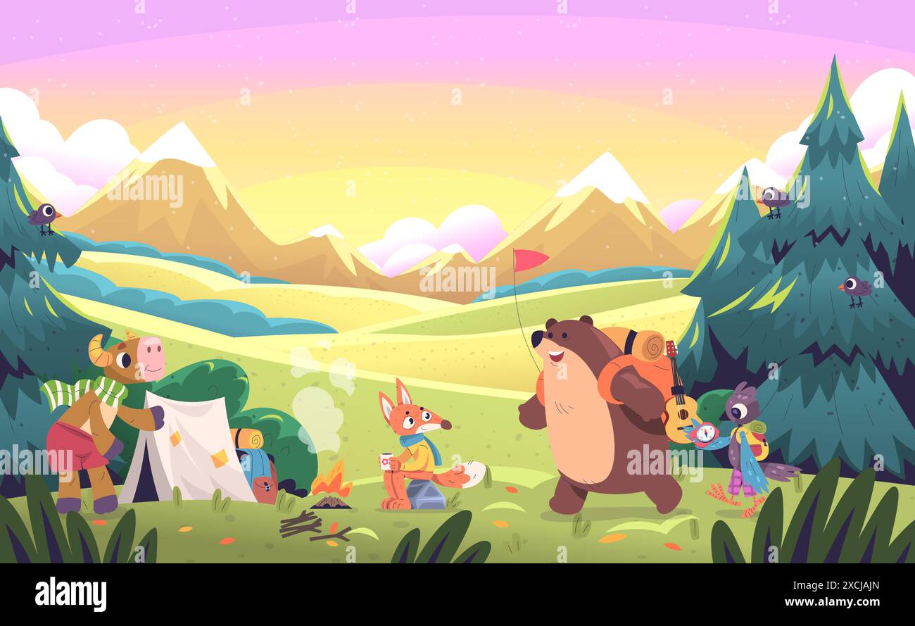 Cute camper Stock Vector Images - Alamy