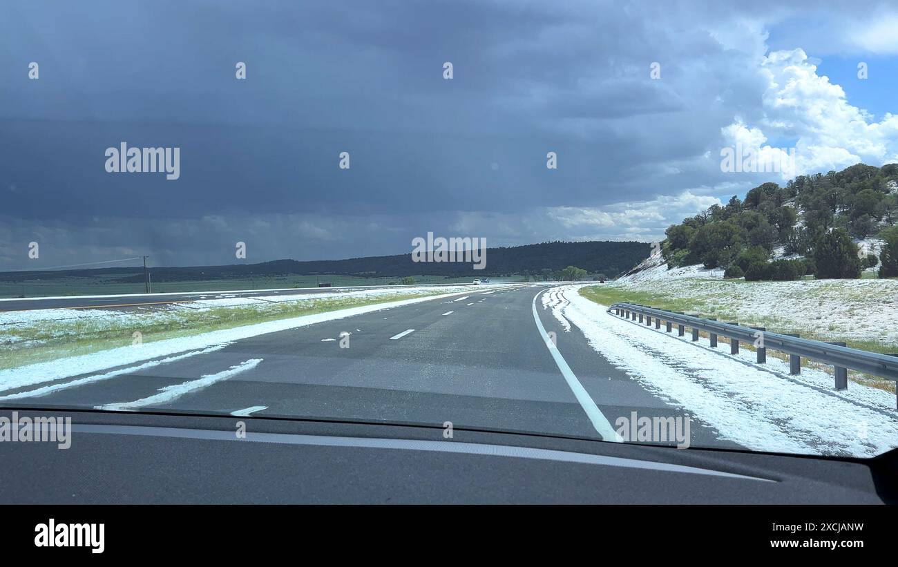 Hail covered highway hi-res stock photography and images - Alamy