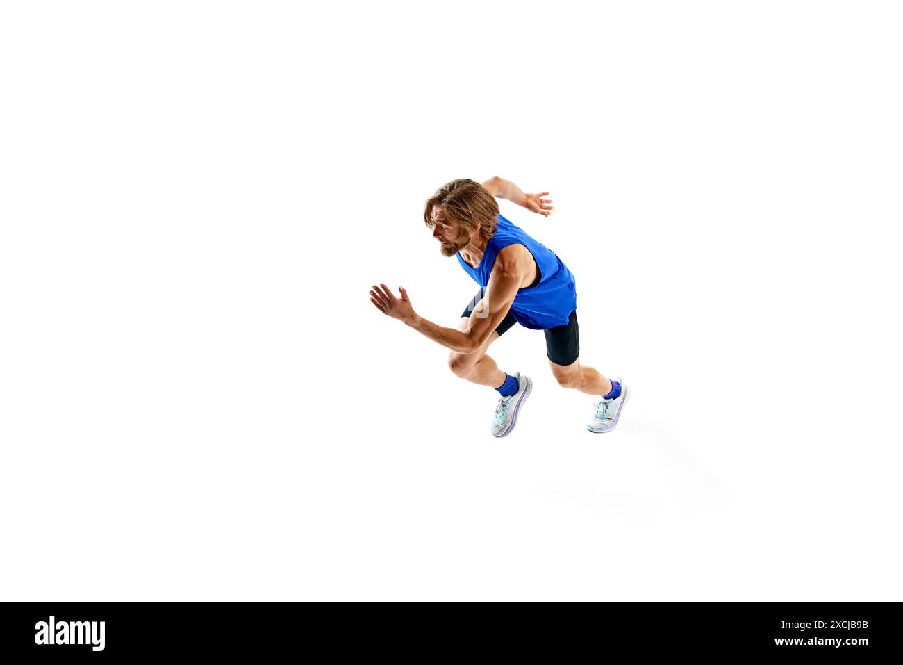 Dedication to sport. Isometric view of athletic young man, muscular ...