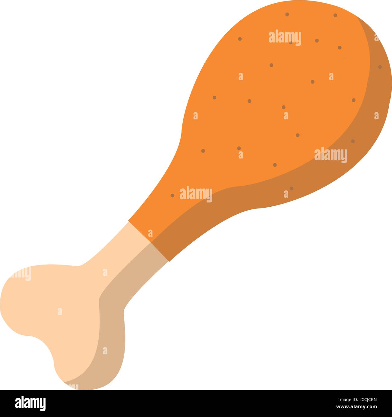 fried chicken leg flat vector illustration logo icon clipart Stock ...