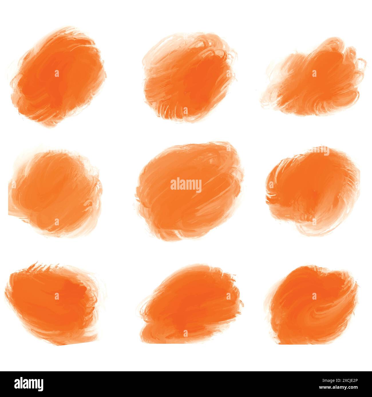 Hand draw orange circular brush stroke watercolor design Stock Vector ...