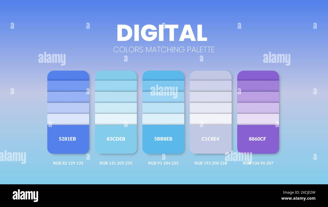 Color palette guide in Digital colour theme collection. Color ...
