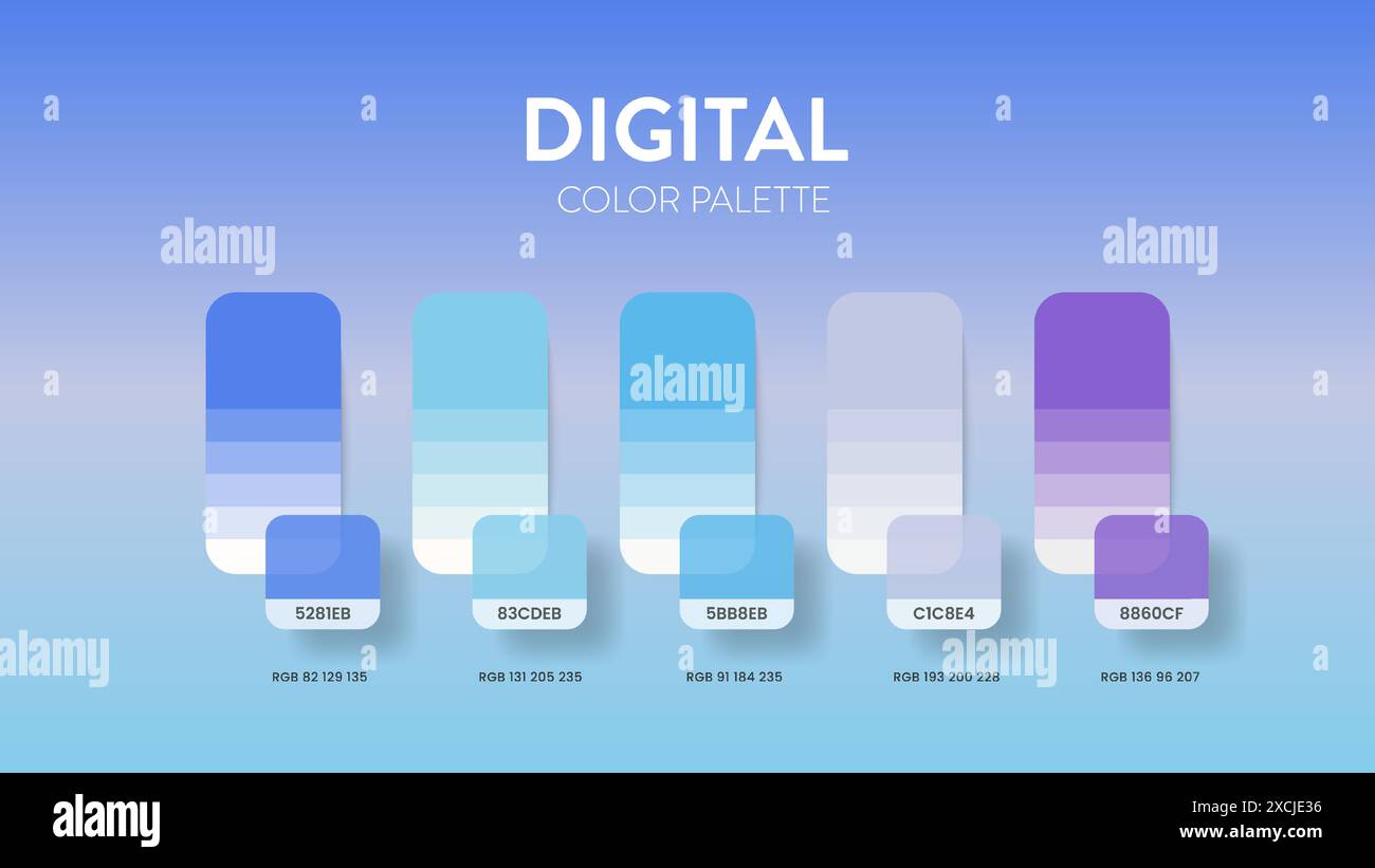 Color palette guide in Digital colour theme collection. Color ...