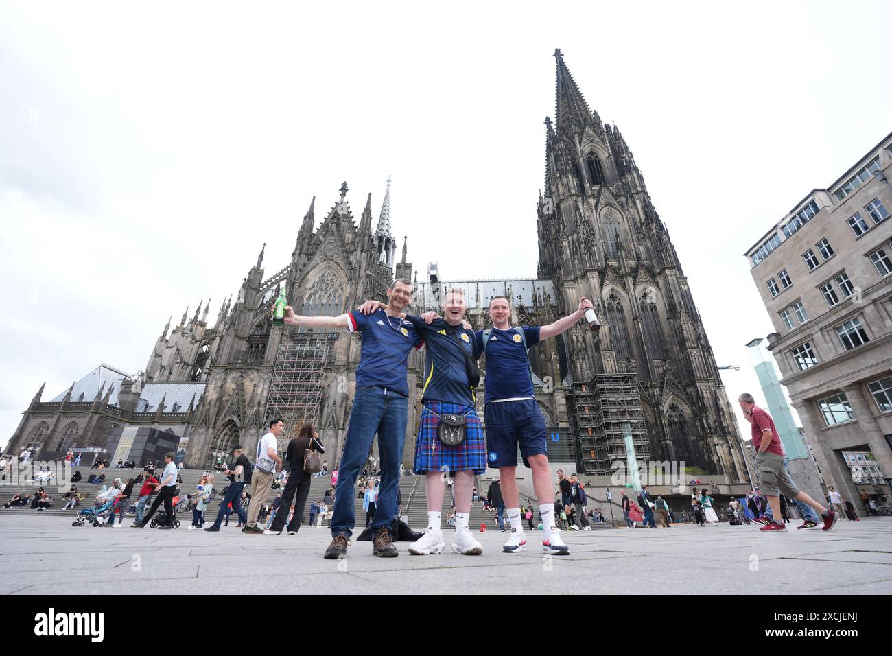 Scotland fans in front of Cologne Cathedral, ahead of the UEFA Euro ...