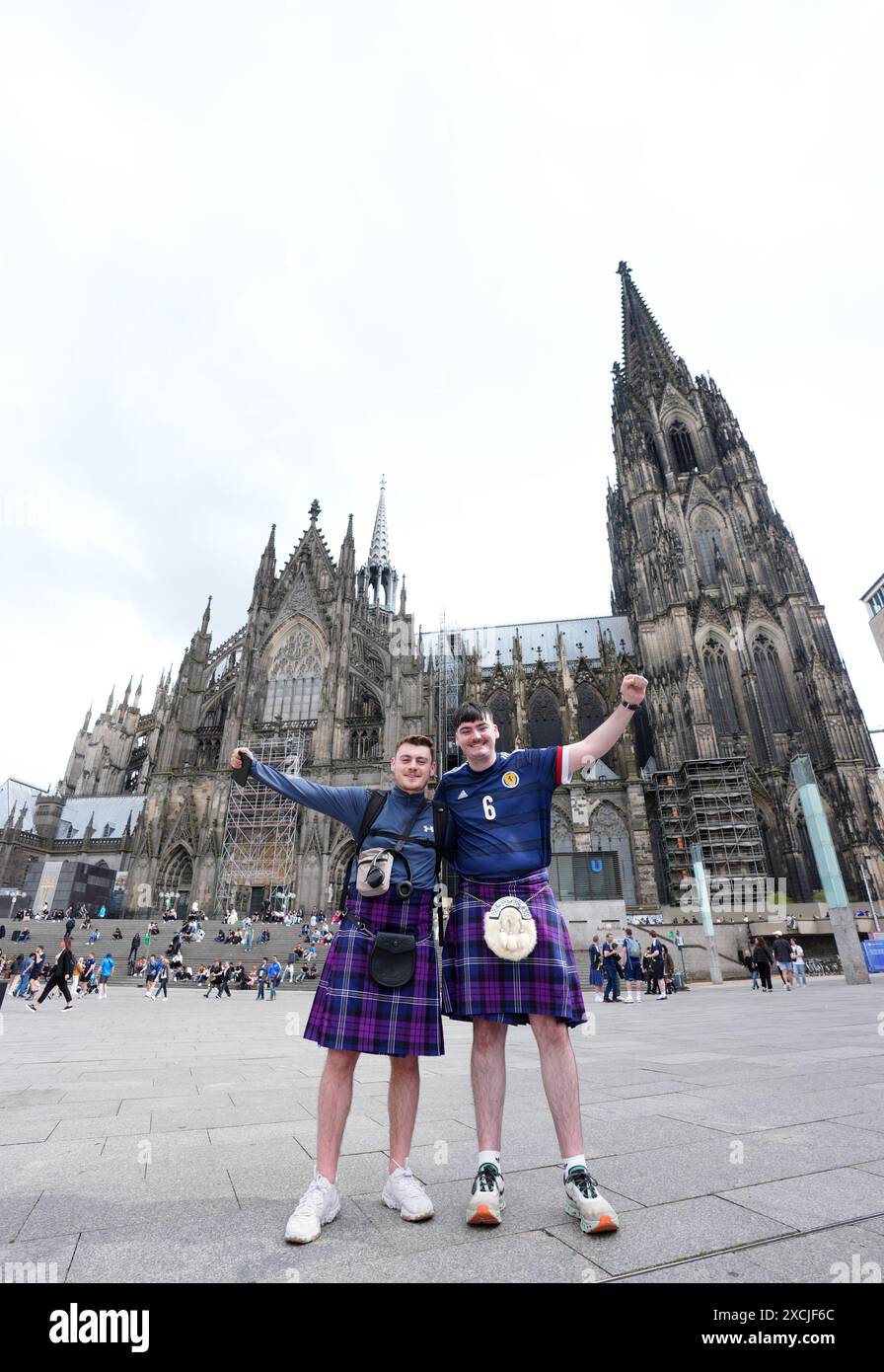 Scotland fans in front of Cologne Cathedral, ahead of the UEFA Euro ...