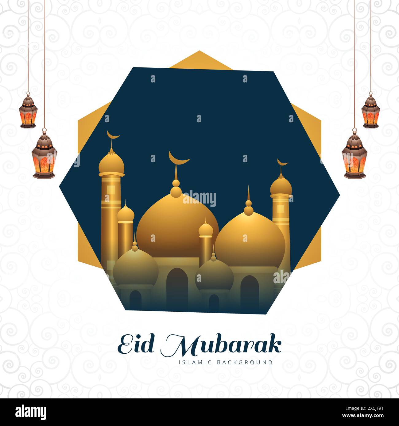 Abstract islamic mosque eid mubarak card background Stock Vector Image ...