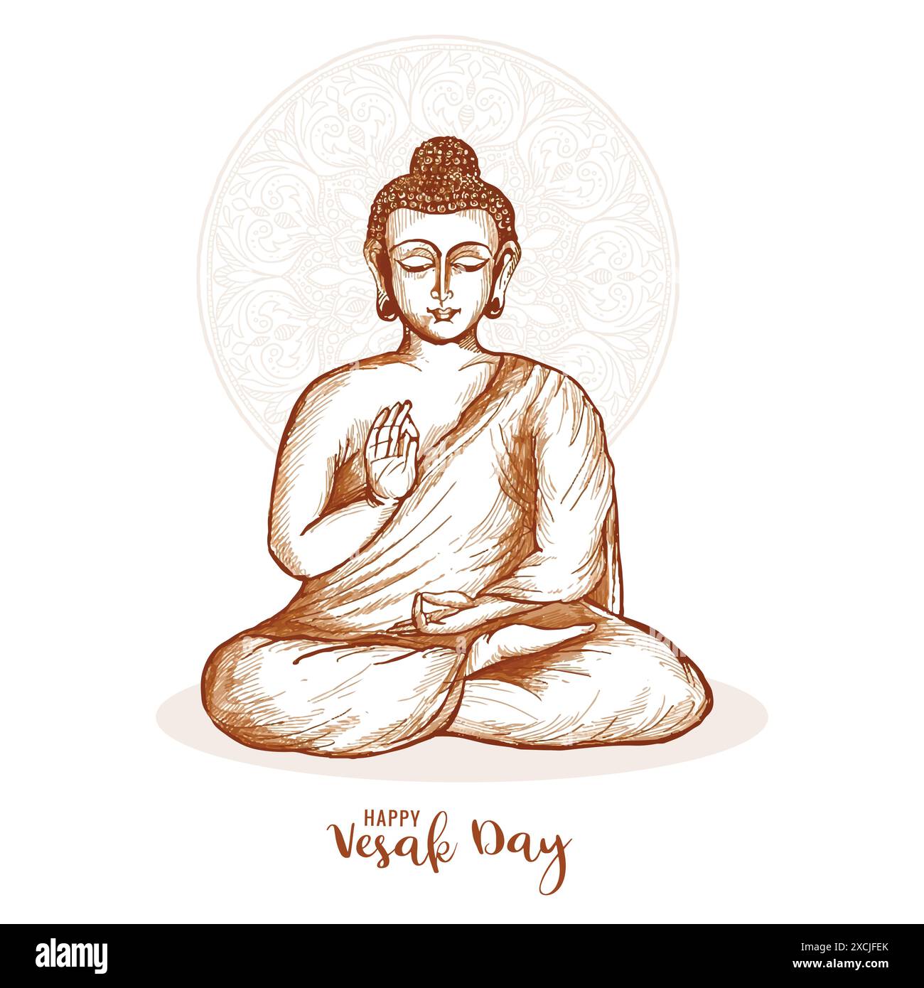 Hand draw sketch vesak day card background Stock Vector Image & Art - Alamy