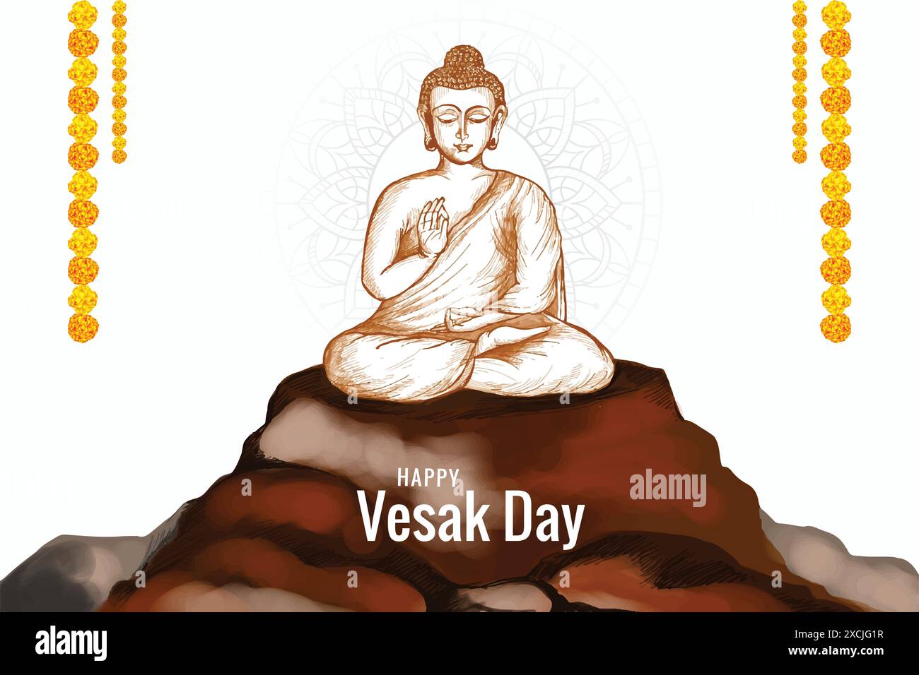Hand draw sketch vesak day card background Stock Vector Image & Art - Alamy