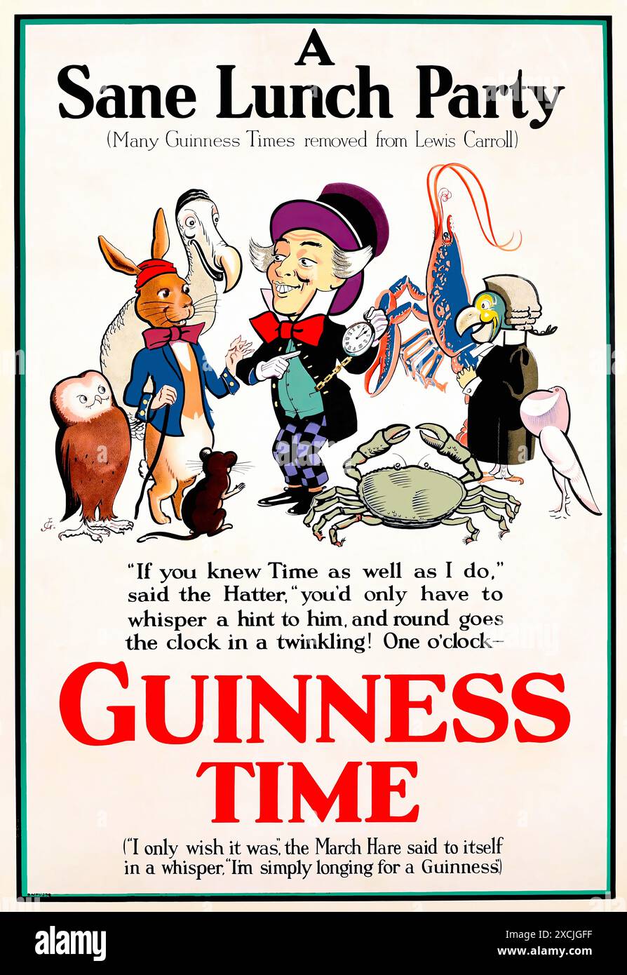 A Sane Lunch Party, Guinness Time. - Vintage Advertising Print Poster ...