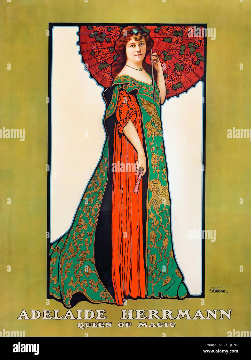 Adelaide Herrmann, Queen of Magic - Vintage Print Poster Stock Photo ...