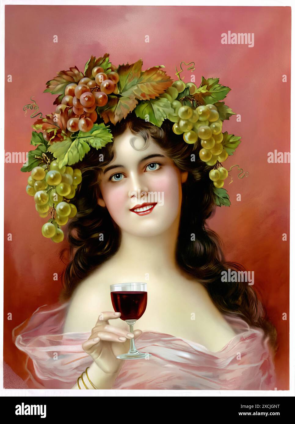 Advertising poster for red wine, c. 1900s - Vintage Print Poster Stock ...