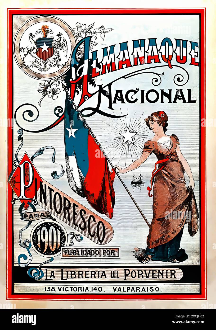 Almanaque Nacional Pintoresco [de Chile] para 1901. - Vintage Print ...