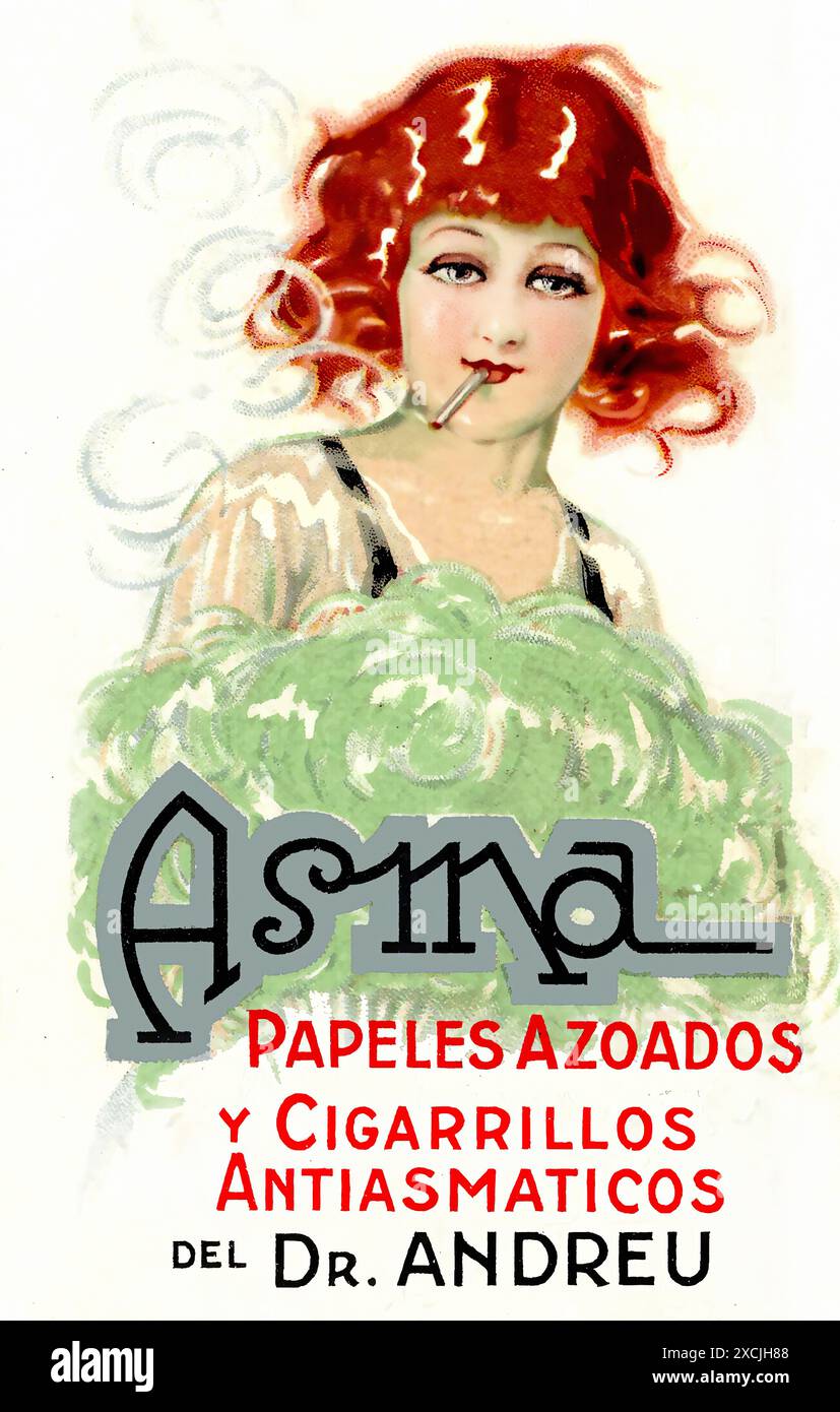 Asma, Papeles azoados, y cigarrillos antiasmáticos del Dr. Andreu ...