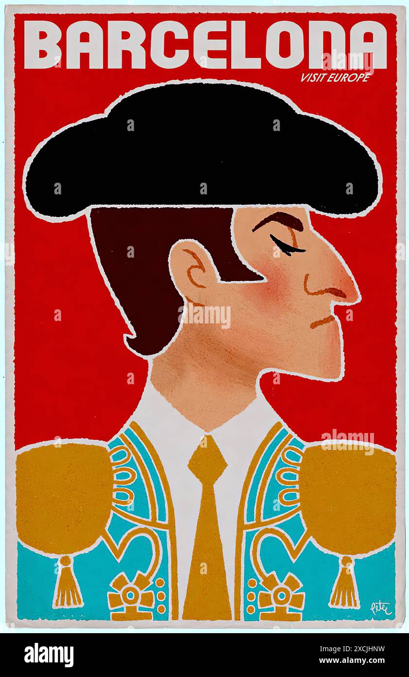 Vintage barcelona poster hi-res stock photography and images - Alamy