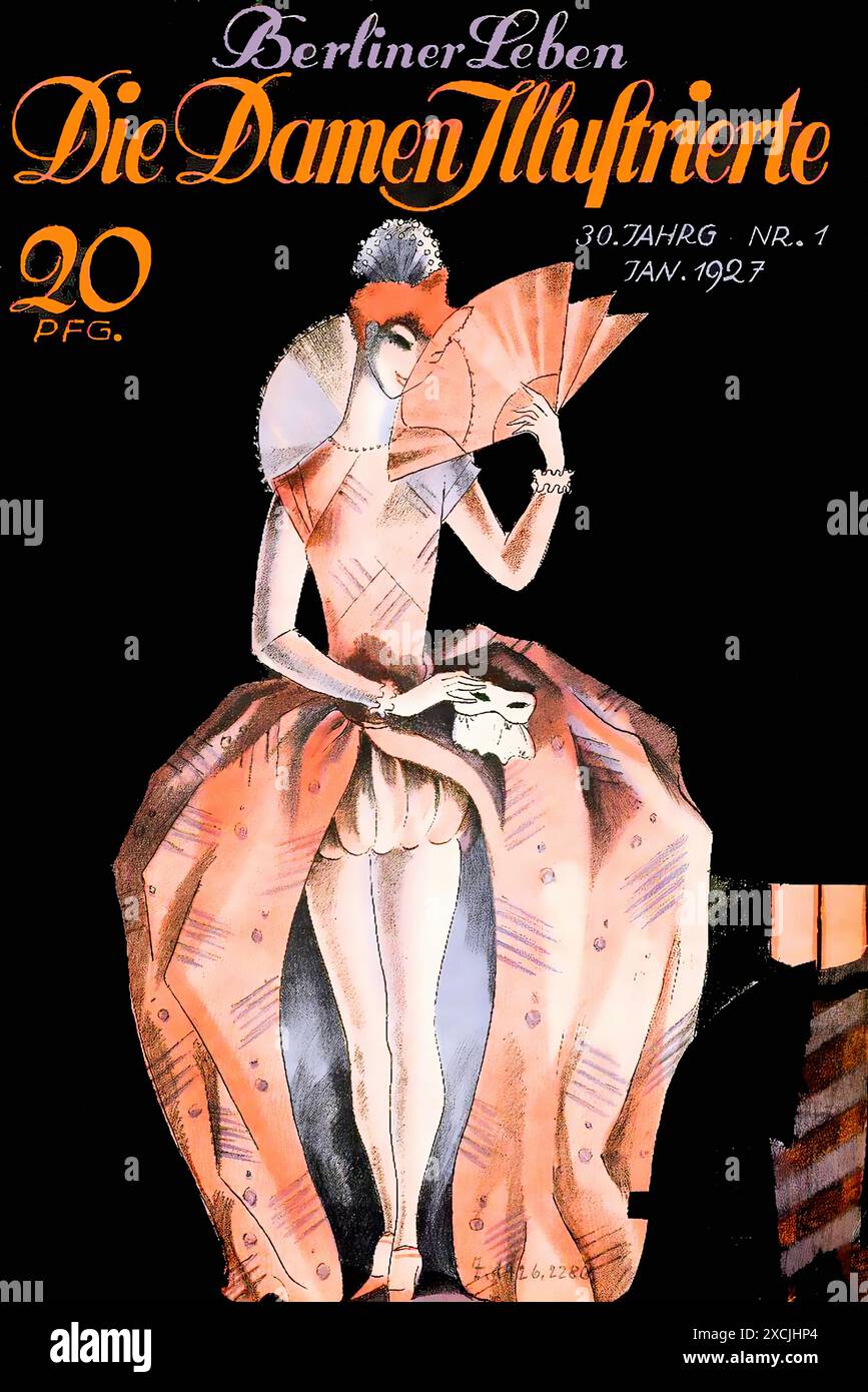 Berliner Leben, Die Damen Illustrierte, Jan. 1927. - Vintage Print Poster Stock Photo - Alamy