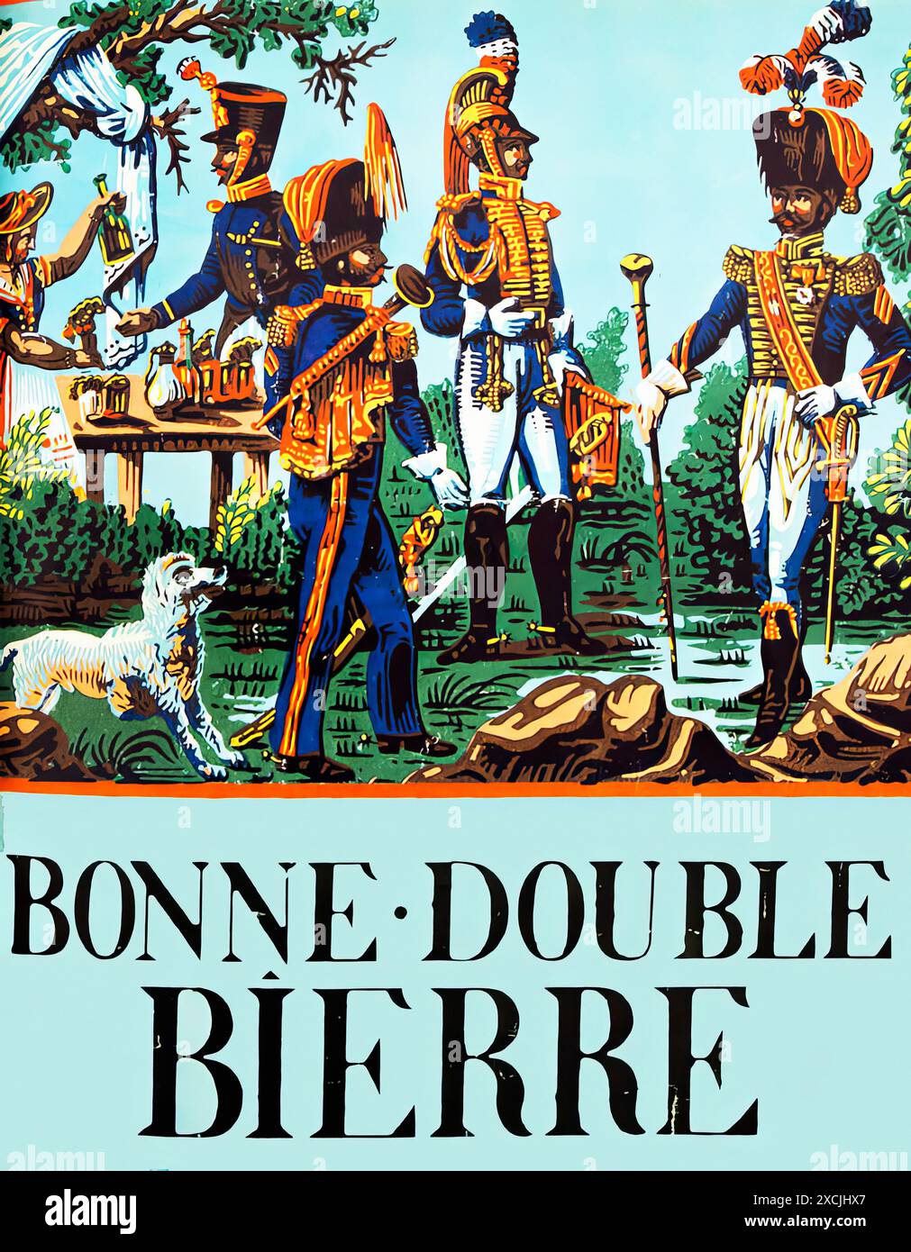 Bonne-Double Bierre - Vintage Advertising Print Poster Stock Photo - Alamy